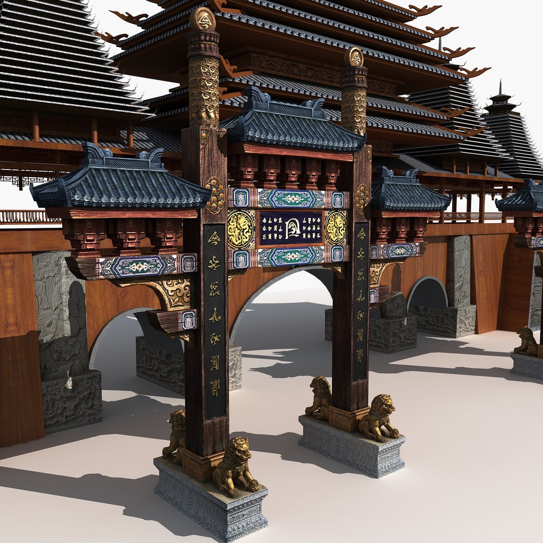 Gate Of Ancient Architecture 3 3D Model - TurboSquid 1807306