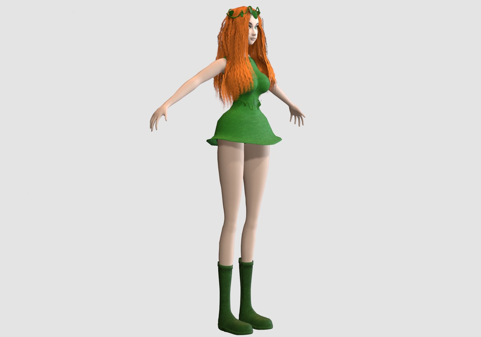 Nature dressed woman 3D - TurboSquid 1907802
