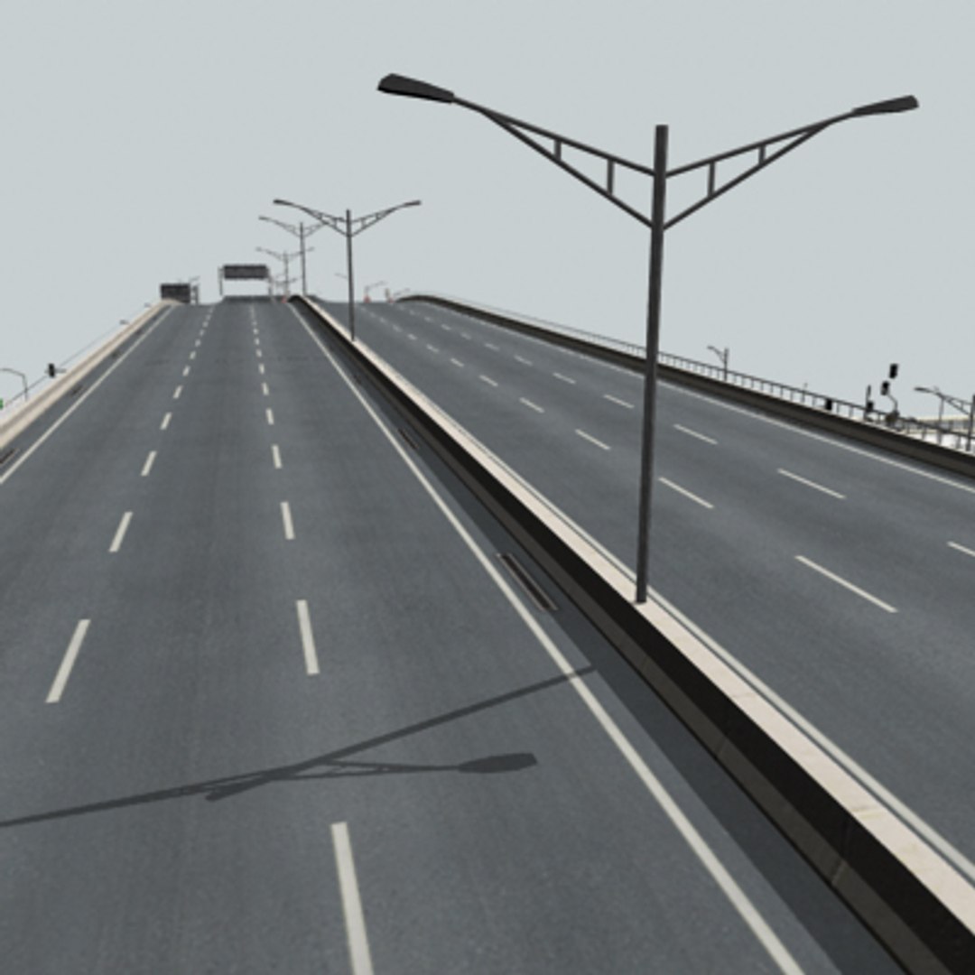 3d Roundabout Highway Street Signs Model