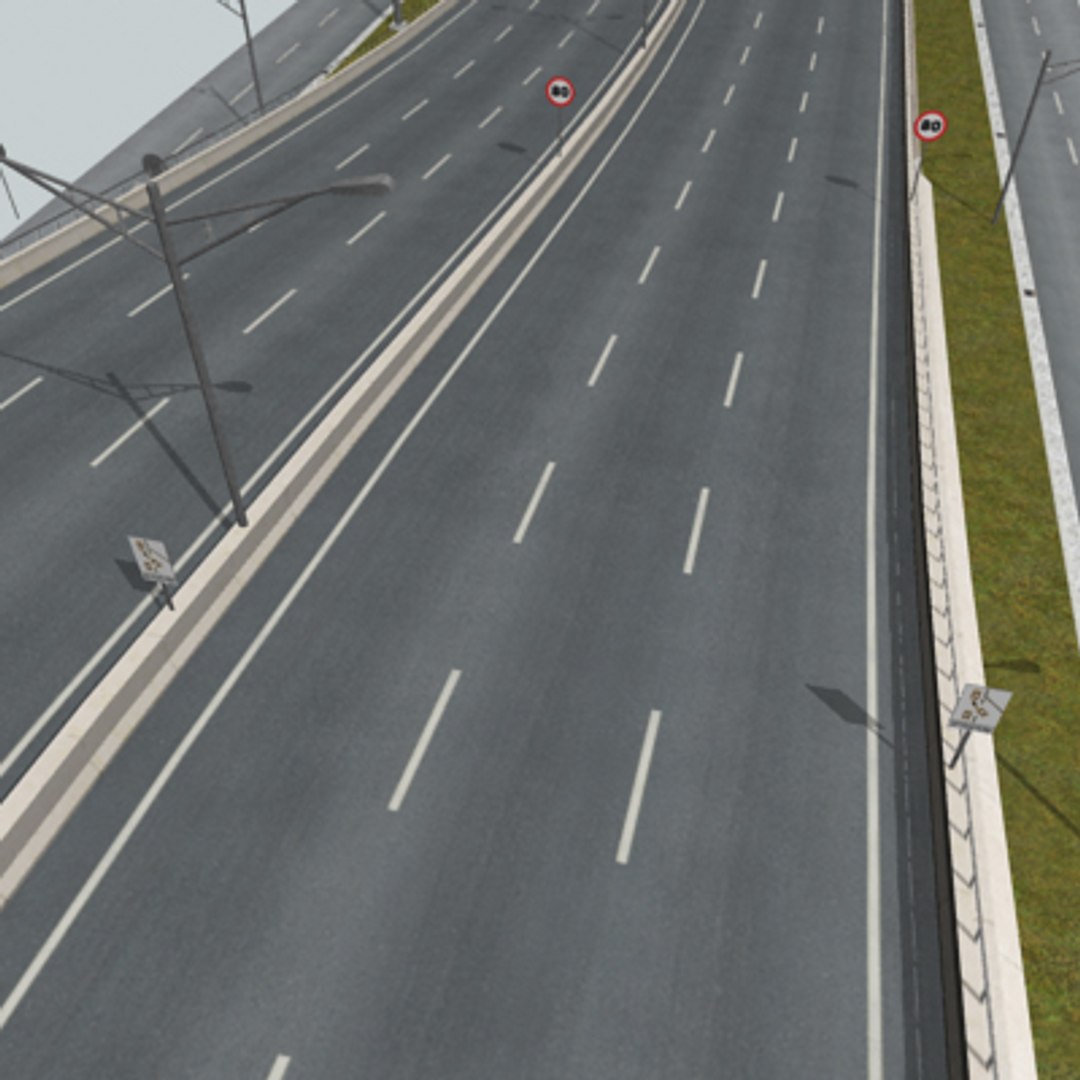 3d Roundabout Highway Street Signs Model