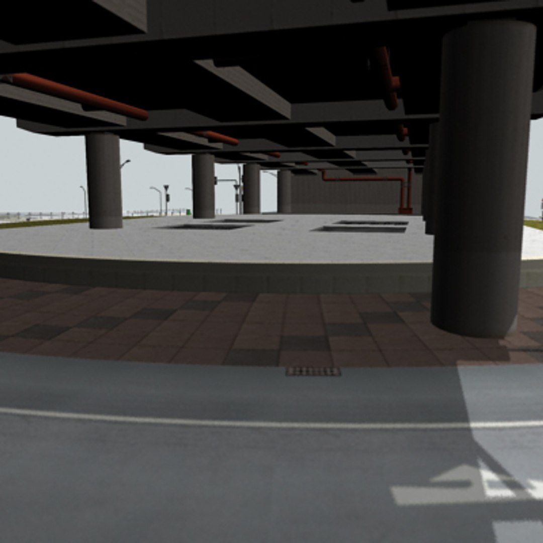 3d Roundabout Highway Street Signs Model