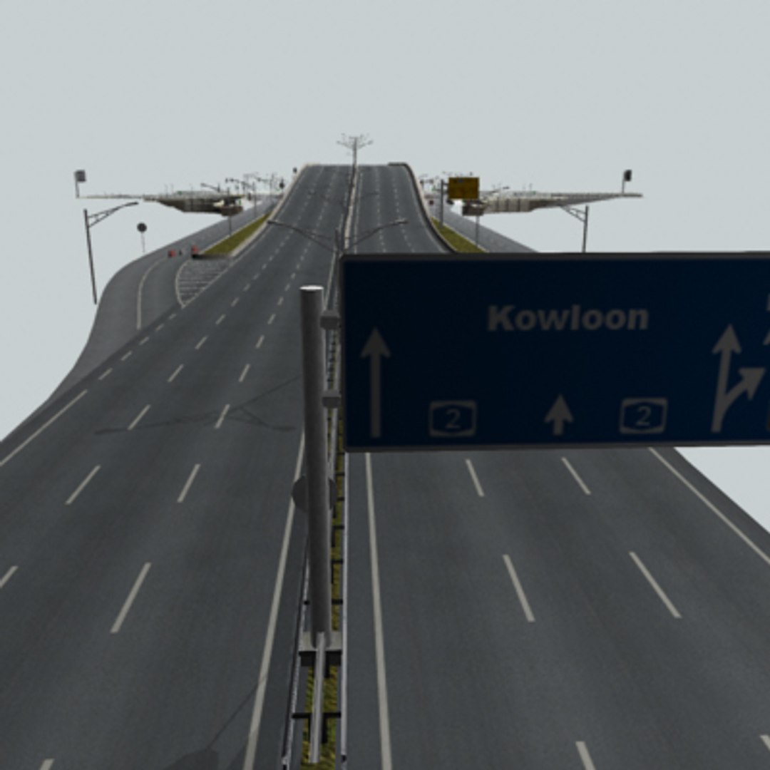 3d Roundabout Highway Street Signs Model