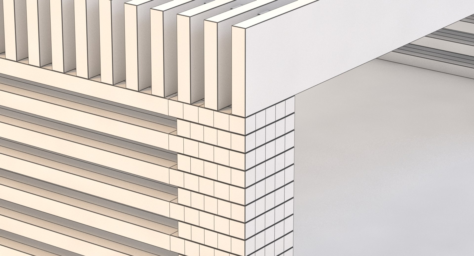 3d Reclaimed Timber Slat Model