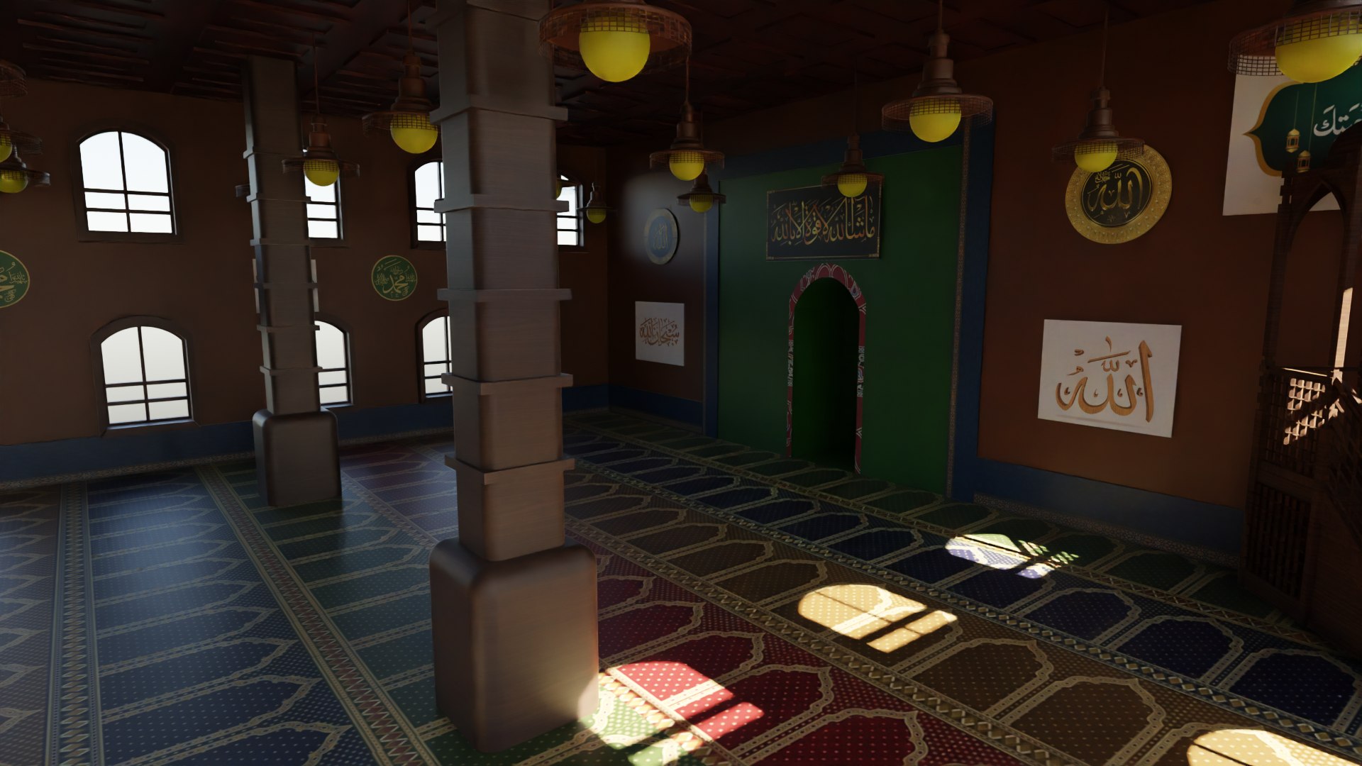 Mosque Interior 3D Model - TurboSquid 2161001