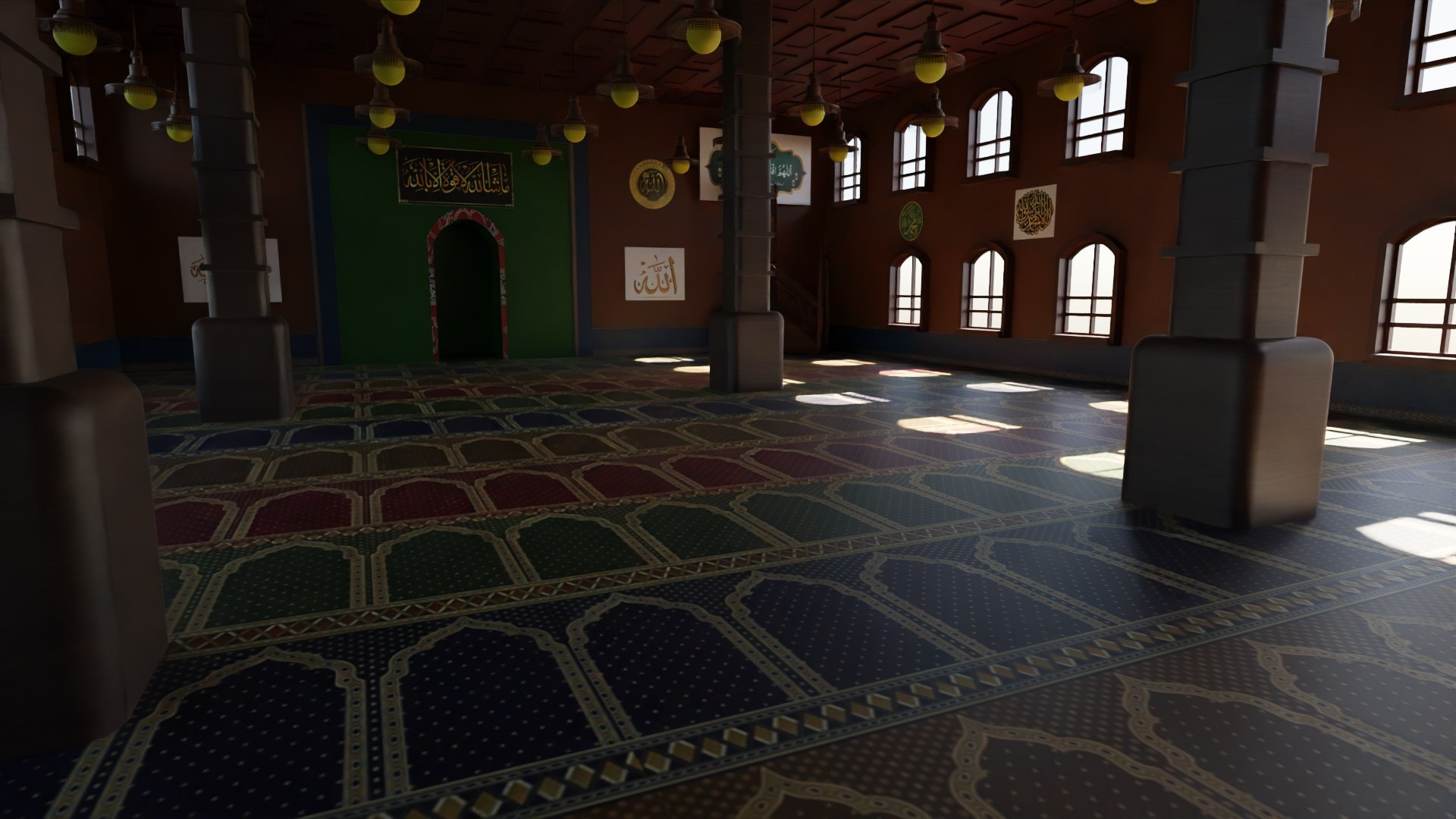 Mosque Interior 3D Model - TurboSquid 2161001
