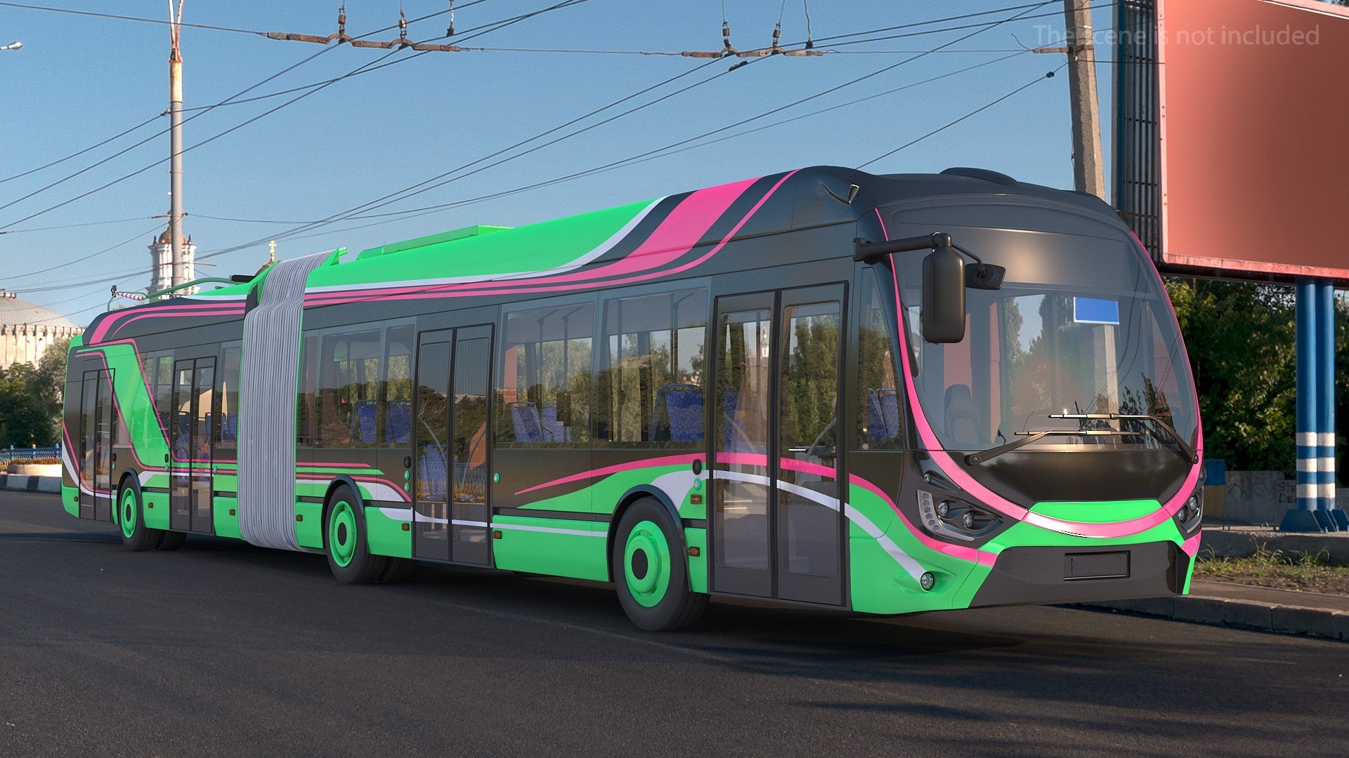 Electric hybrid trolleybus rigged model - TurboSquid 1681959