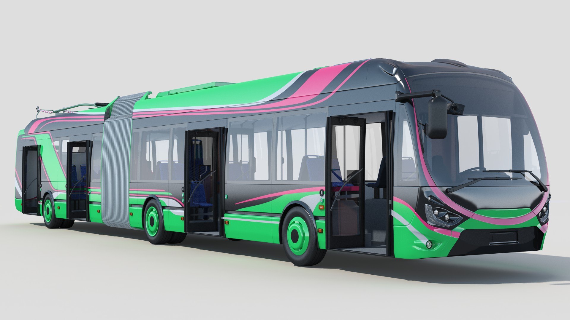 Electric hybrid trolleybus rigged model - TurboSquid 1681959