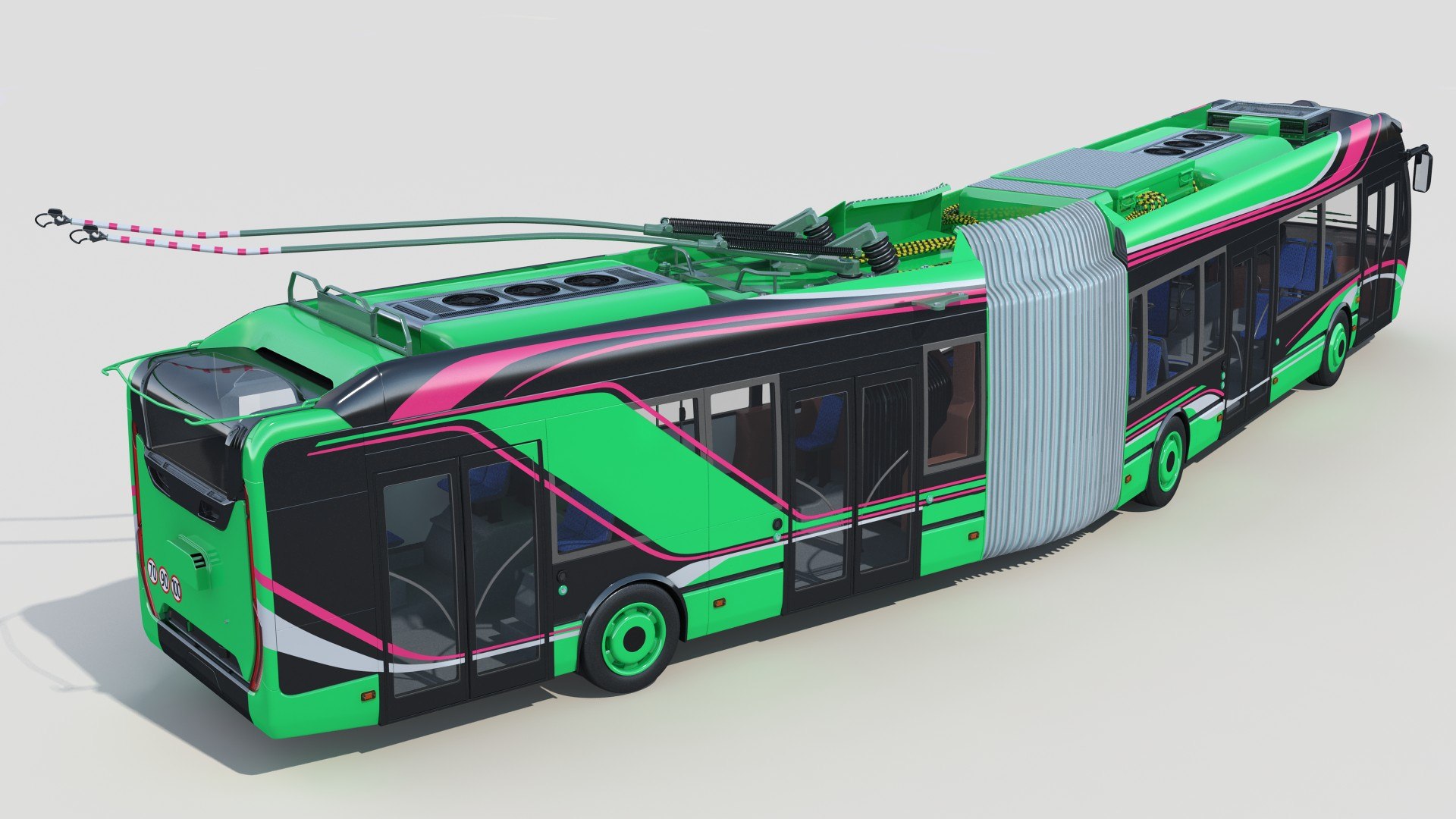 Electric hybrid trolleybus rigged model - TurboSquid 1681959