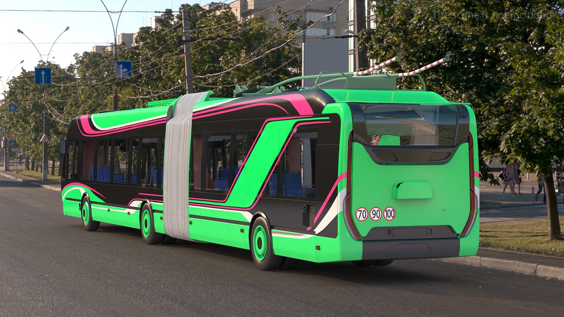 Electric hybrid trolleybus rigged model - TurboSquid 1681959