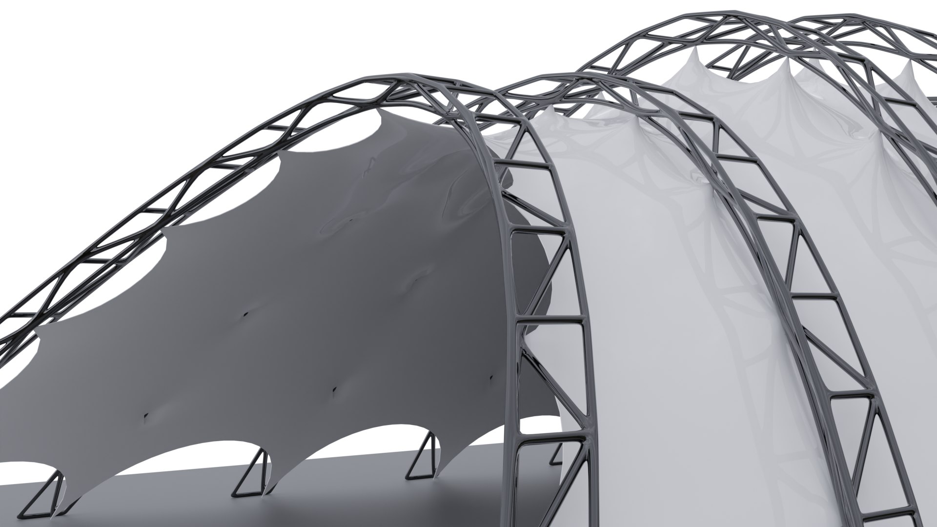 Wavy Tensile Structure Tunnel 3D Model - TurboSquid 2242313