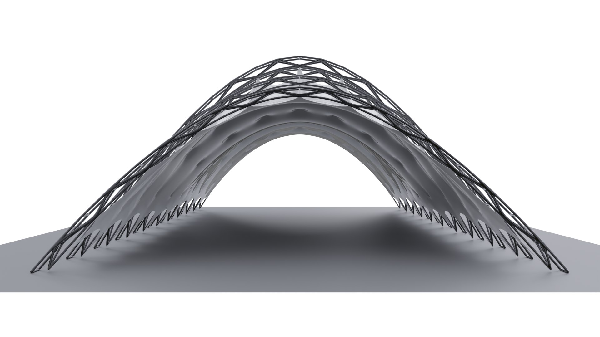 Wavy Tensile Structure Tunnel 3D Model - TurboSquid 2242313