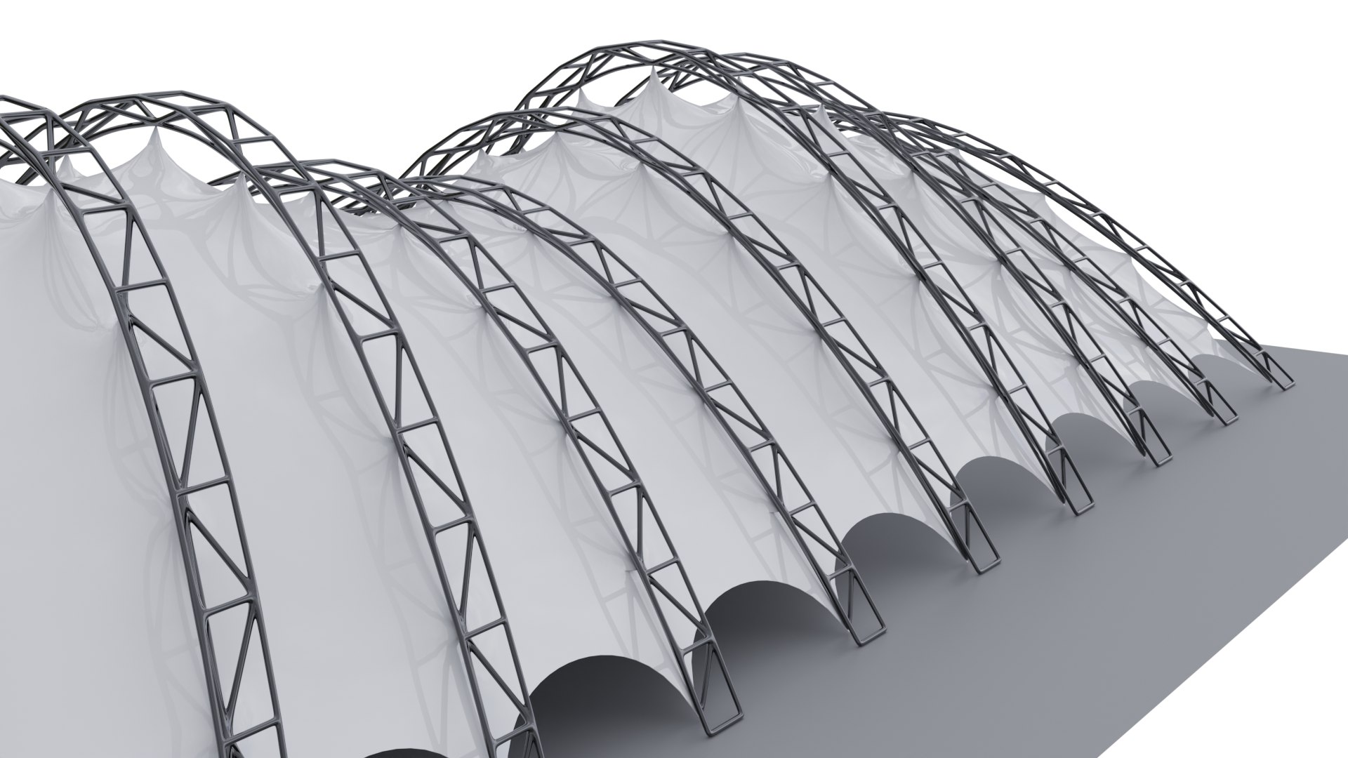 Wavy Tensile Structure Tunnel 3D Model - TurboSquid 2242313