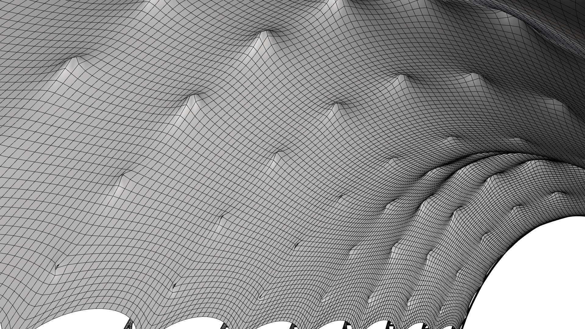 Wavy Tensile Structure Tunnel 3D Model - TurboSquid 2242313