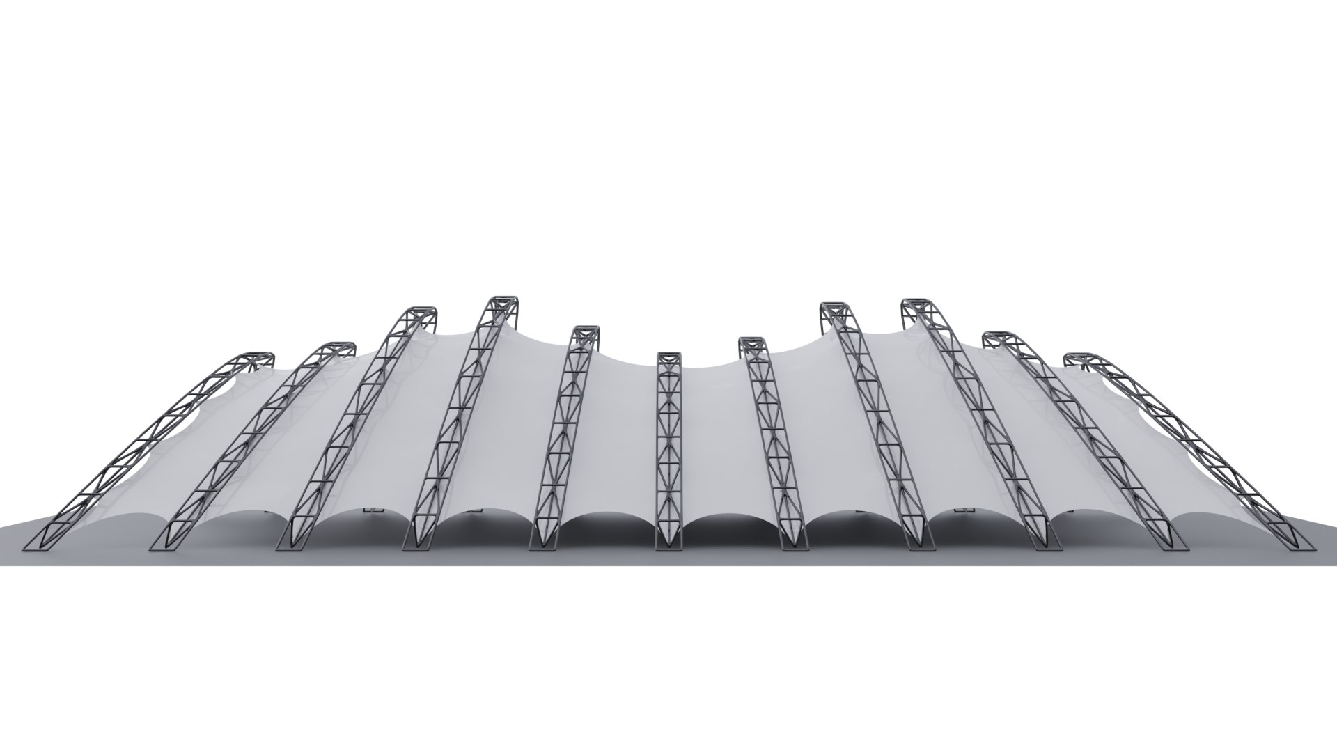 Wavy Tensile Structure Tunnel 3D Model - TurboSquid 2242313