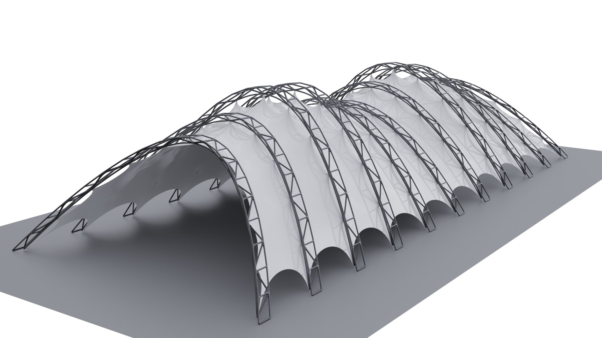 Wavy Tensile Structure Tunnel 3D Model - TurboSquid 2242313