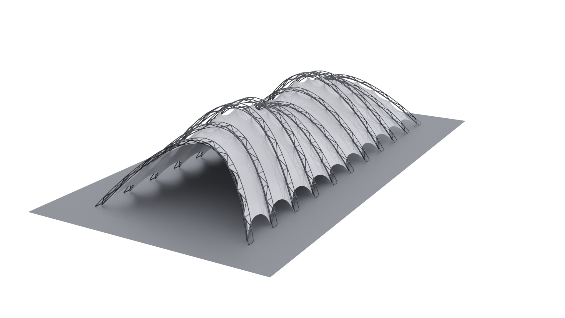 Wavy Tensile Structure Tunnel 3D Model - TurboSquid 2242313
