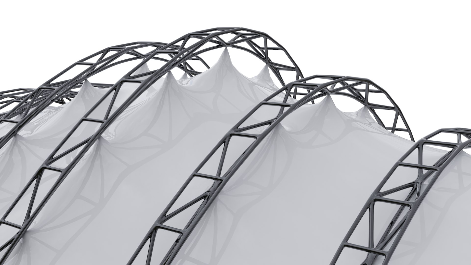 Wavy Tensile Structure Tunnel 3D Model - TurboSquid 2242313