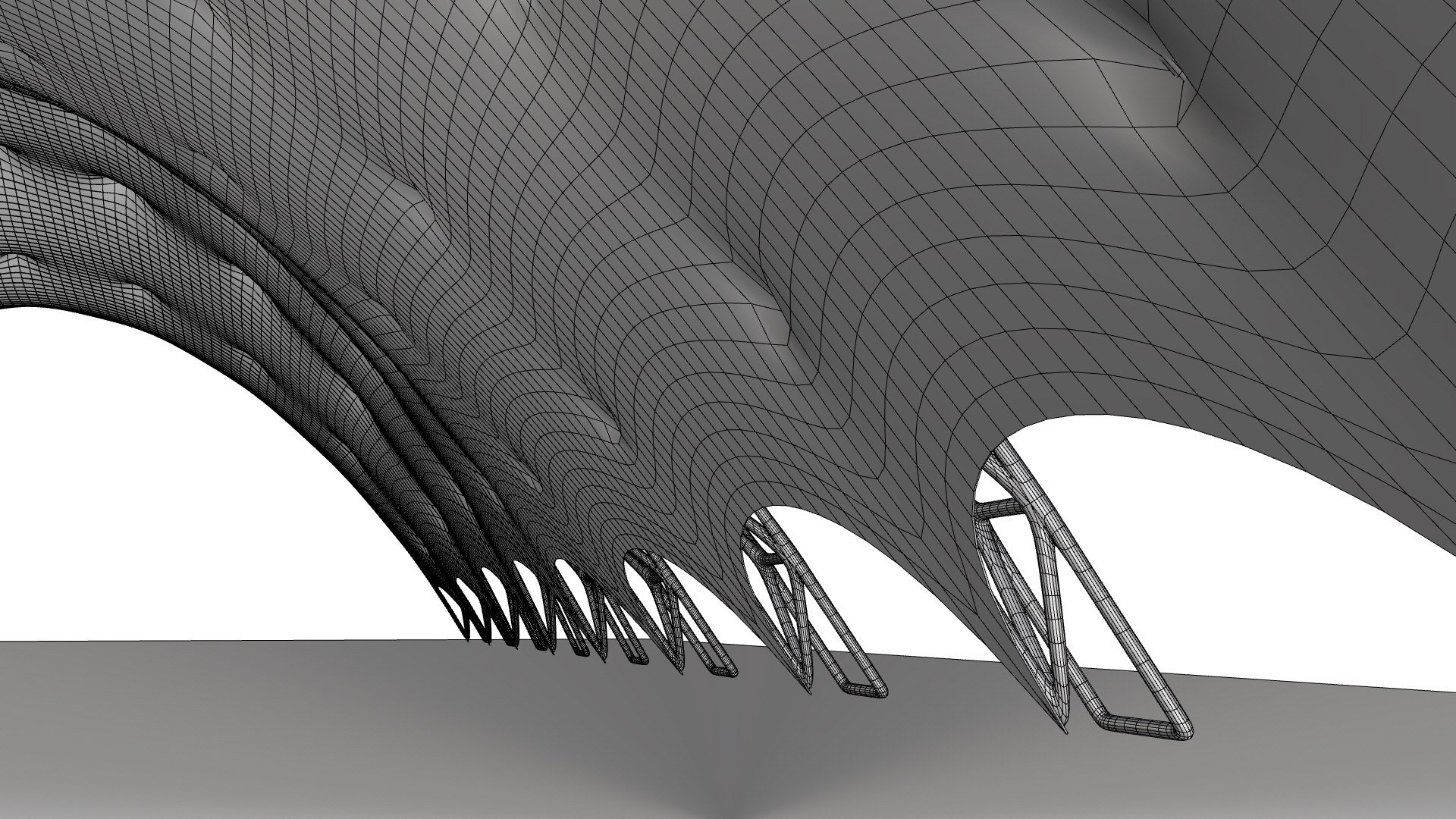 Wavy Tensile Structure Tunnel 3D Model - TurboSquid 2242313