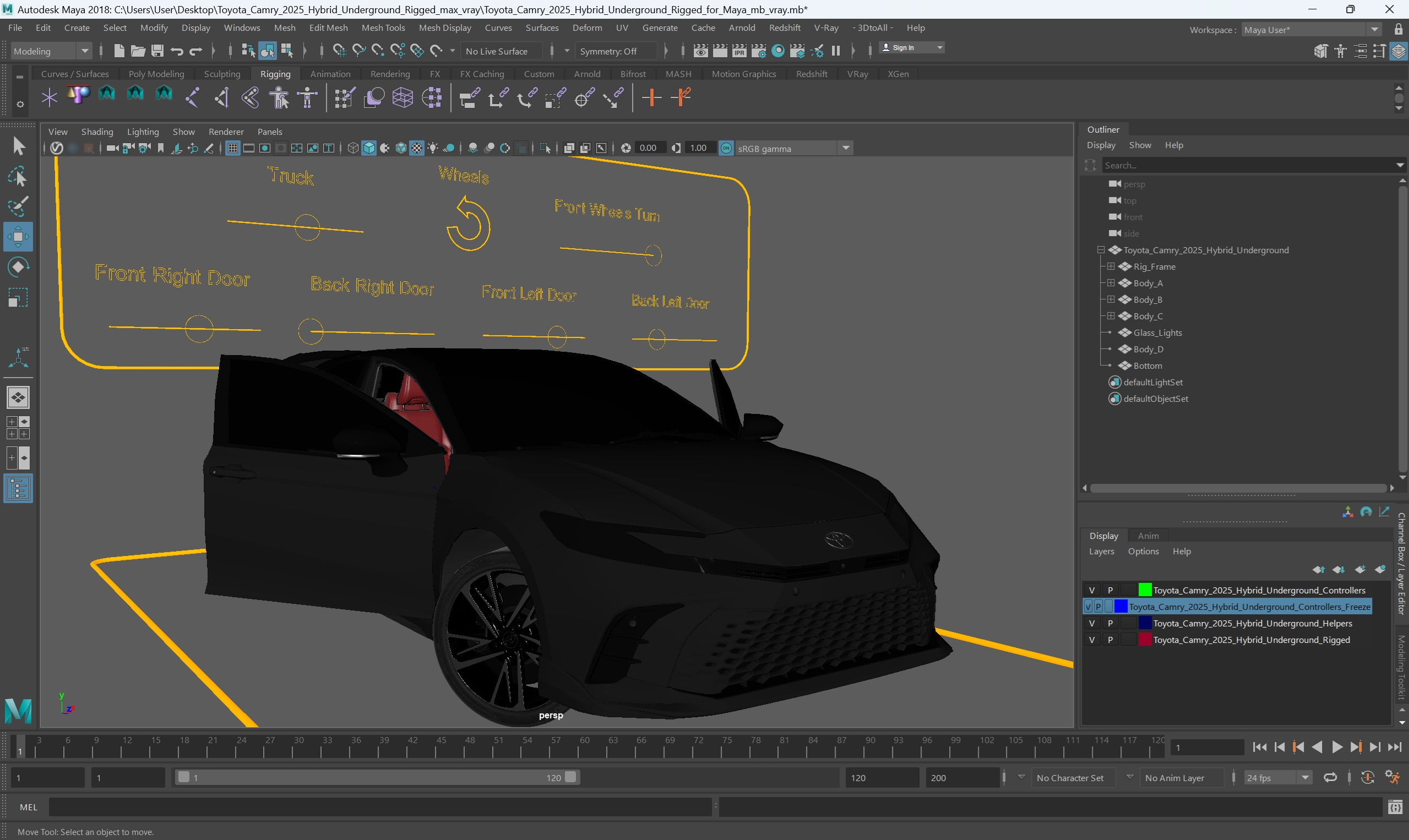 modelo 3d Toyota Camry 2025 híbrido subterráneo preparado para Maya - TurboSquid 2370431