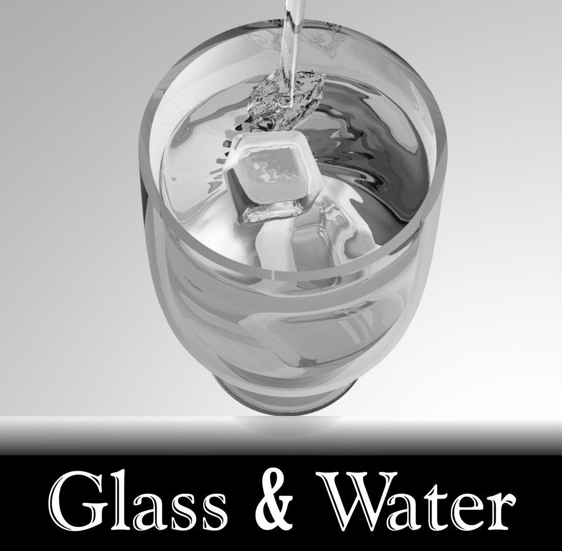 3d model of glass water