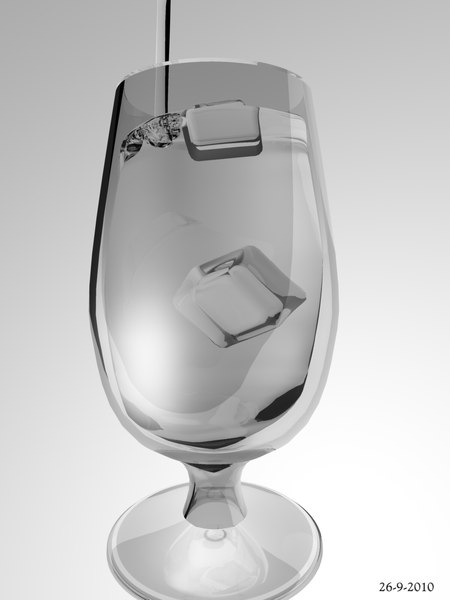 3d model of glass water
