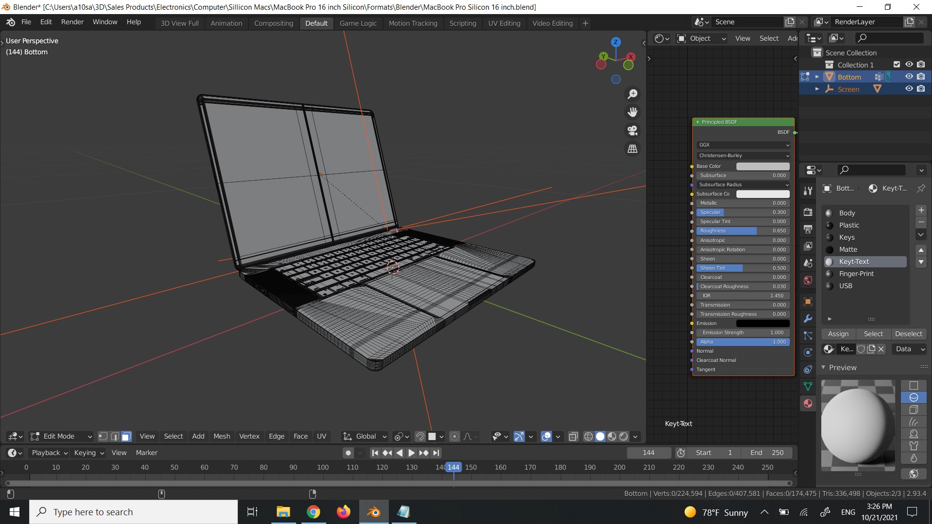 3D Apple Silicon MacBook Pro 16 Inch 2021 In Official Design Model ...