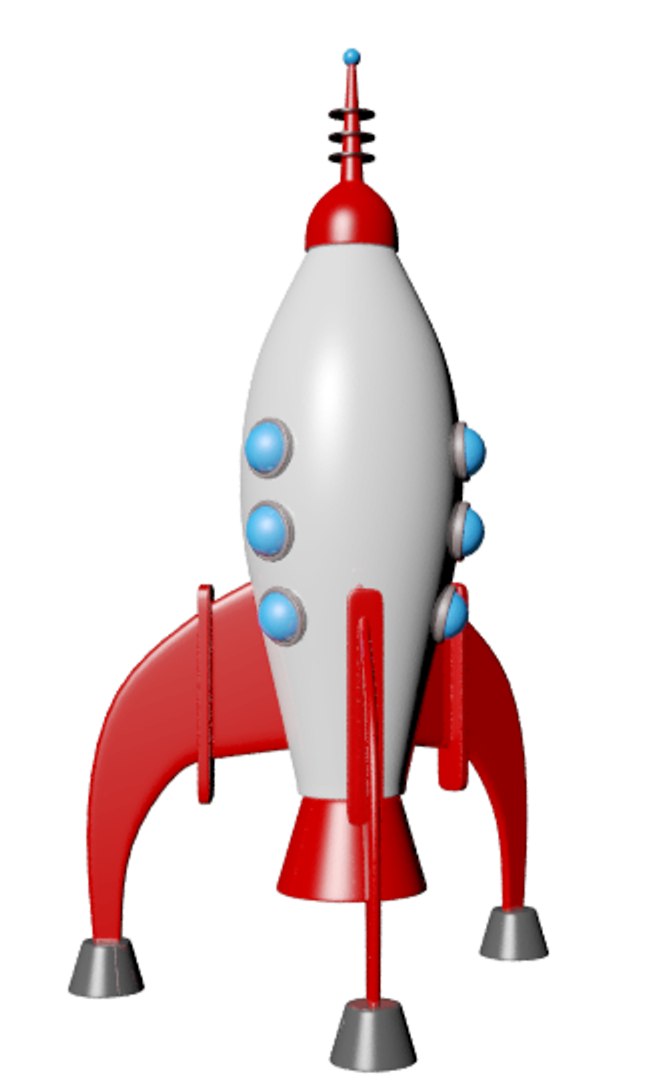 3D cartoon rocket - TurboSquid 1420846
