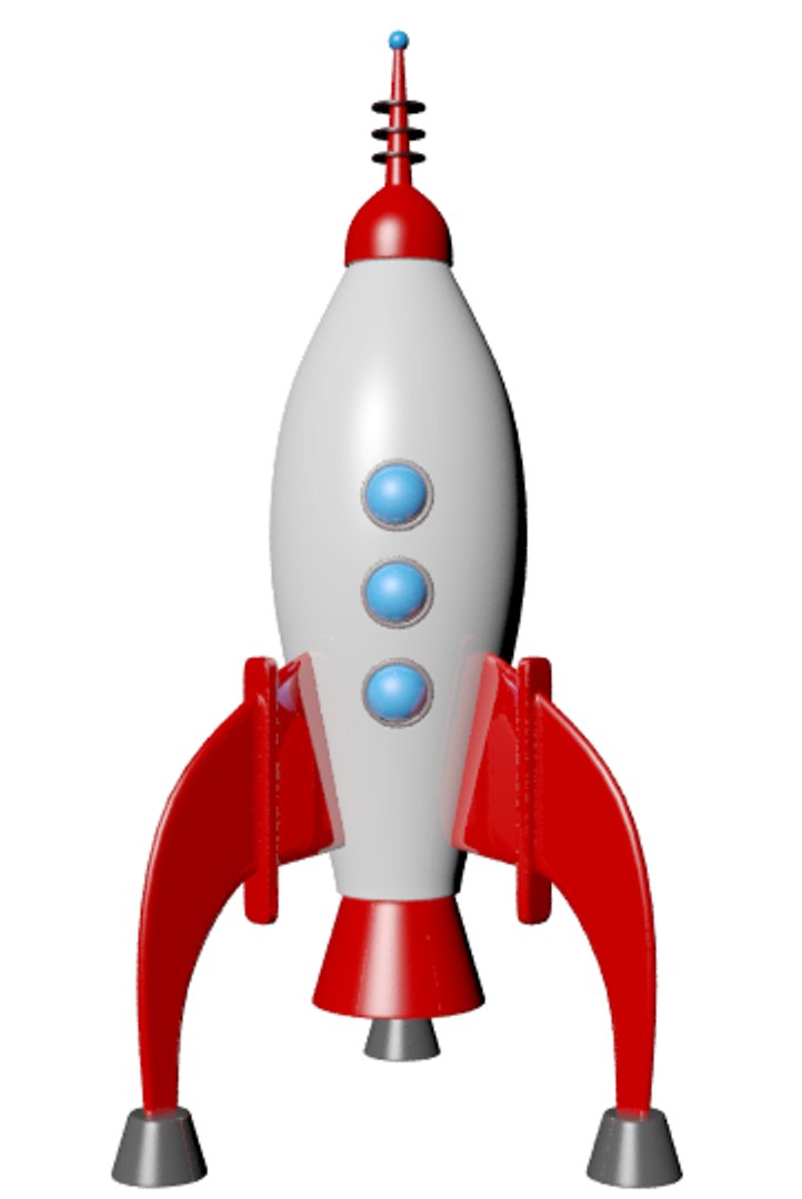 3D cartoon rocket - TurboSquid 1420846