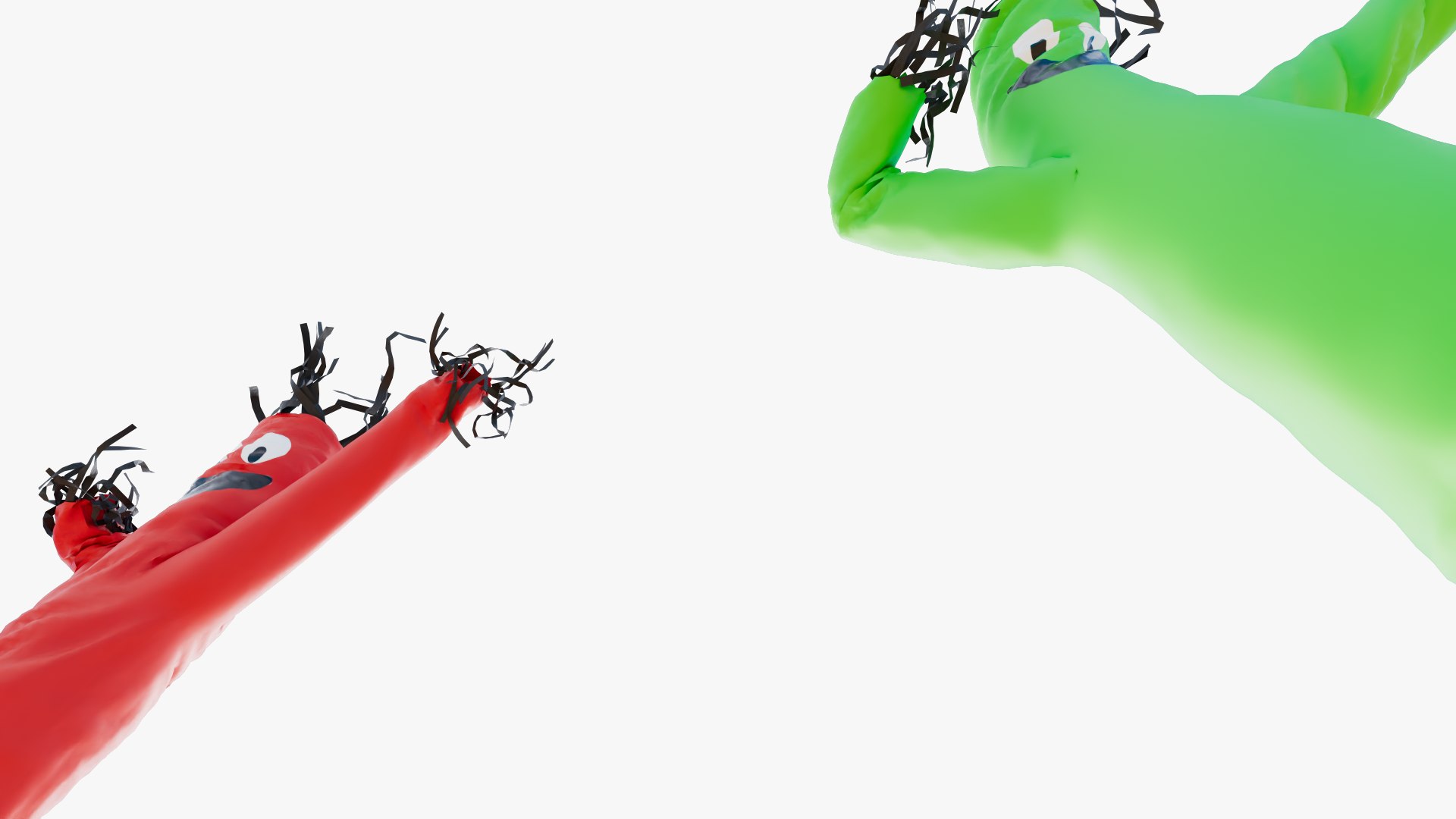 3D Animated Wind Dancers Trio Blue Green And Red - TurboSquid 2217719