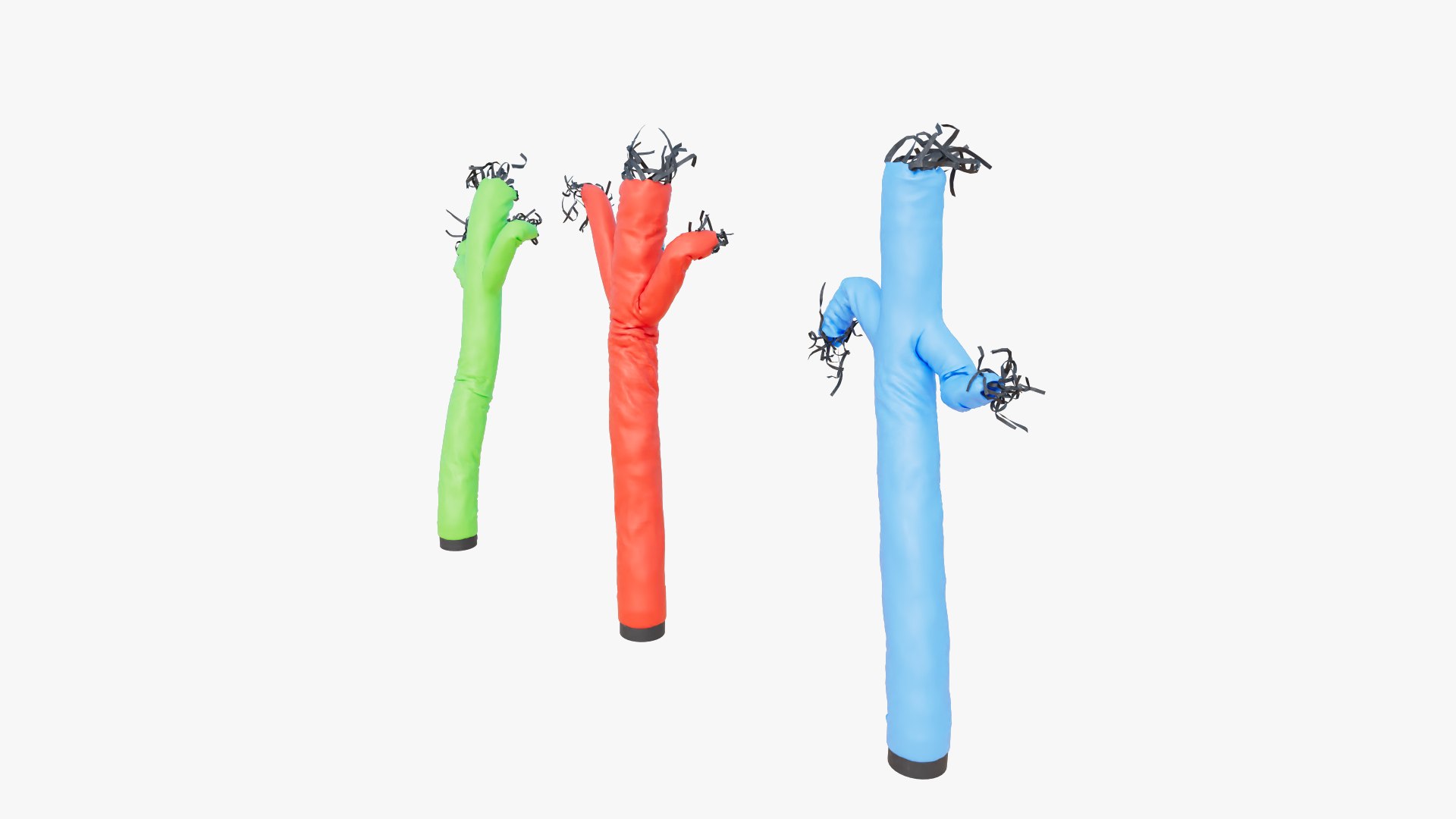 3D Animated Wind Dancers Trio Blue Green And Red - TurboSquid 2217719