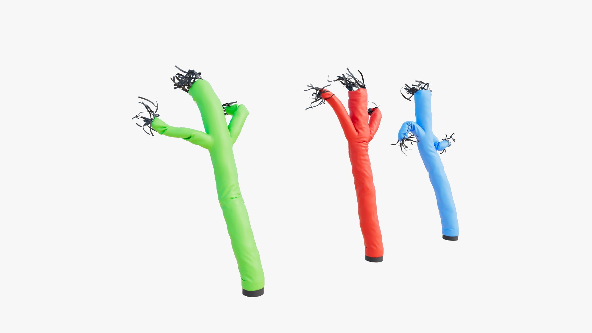 3D Animated Wind Dancers Trio Blue Green And Red - TurboSquid 2217719