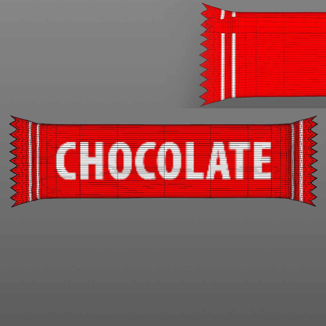 3d chocolate packet model