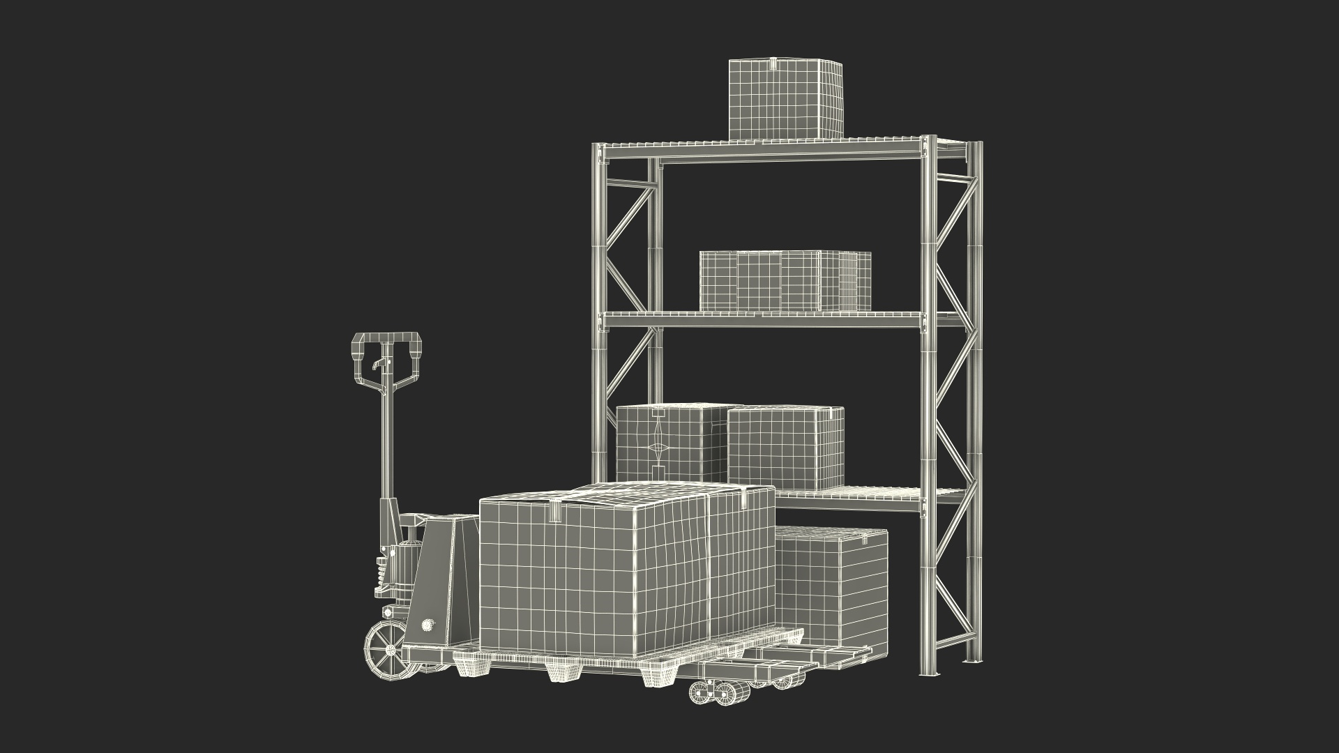 3D Warehouse Pallet Jack And Racking System - TurboSquid 2403516