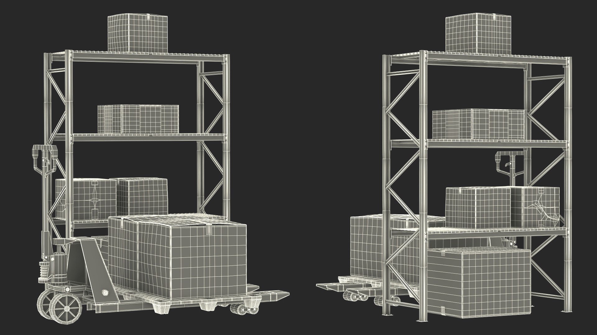 3D Warehouse Pallet Jack And Racking System - TurboSquid 2403516