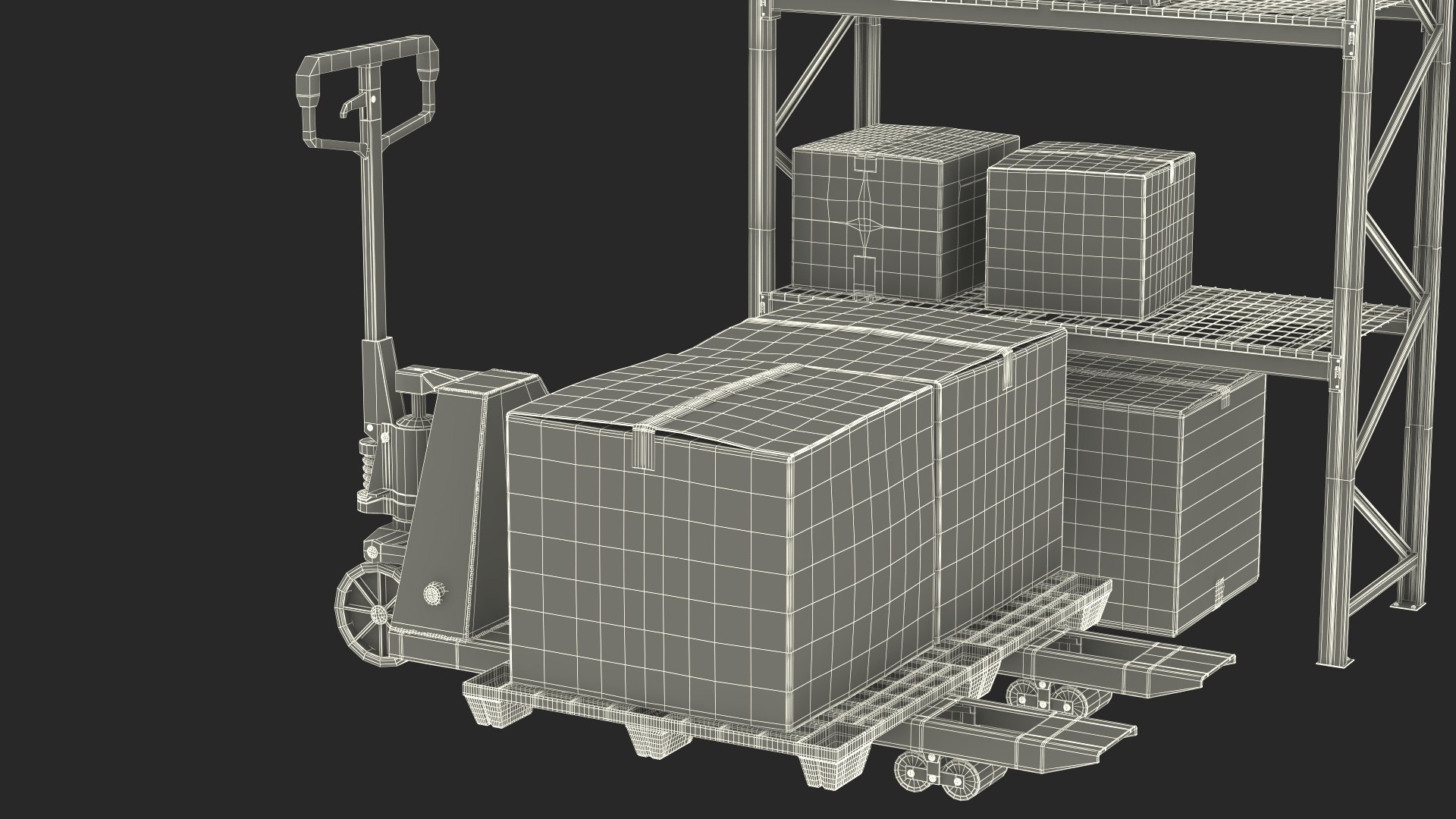 3D Warehouse Pallet Jack And Racking System - TurboSquid 2403516