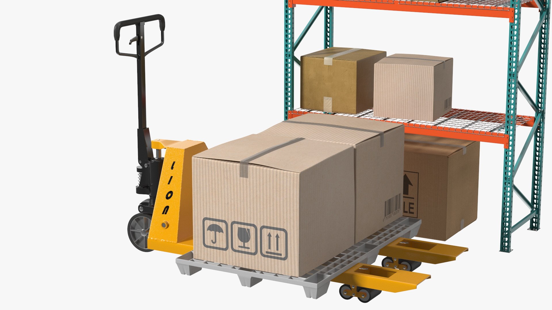 3D Warehouse Pallet Jack And Racking System - TurboSquid 2403516