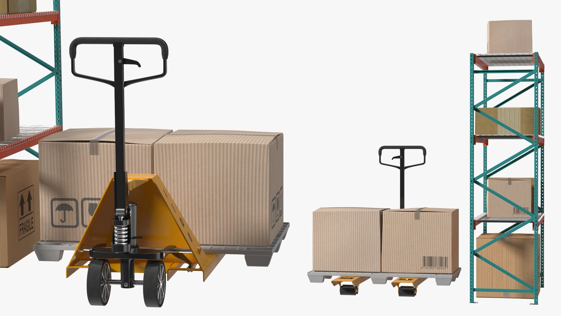 3D Warehouse Pallet Jack And Racking System - TurboSquid 2403516