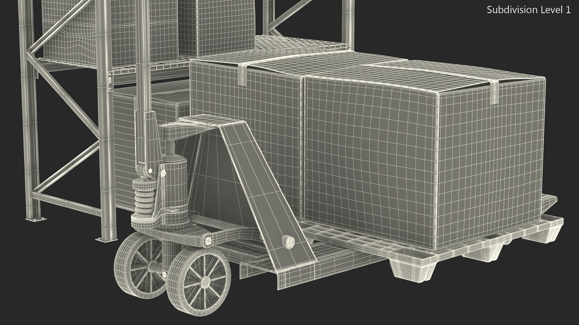 3D Warehouse Pallet Jack And Racking System - TurboSquid 2403516
