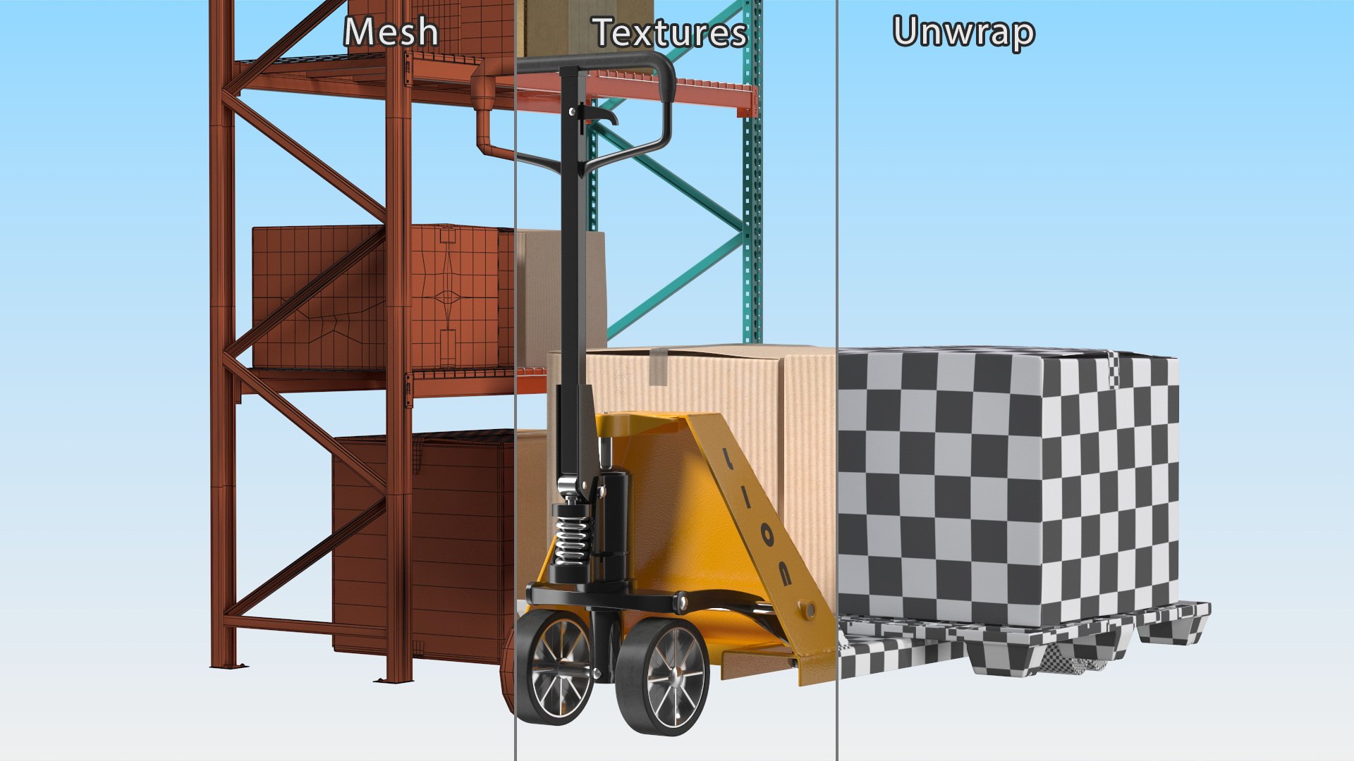 3D Warehouse Pallet Jack And Racking System - TurboSquid 2403516