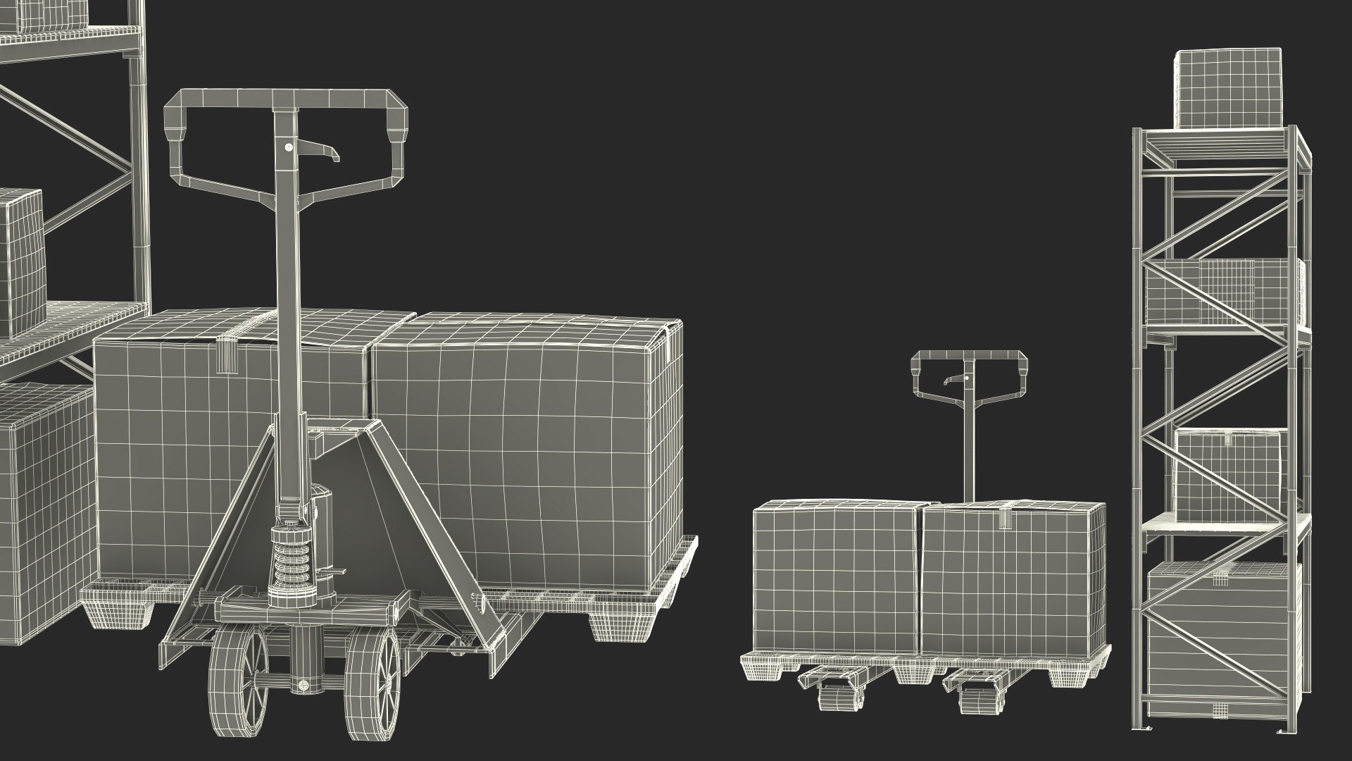 3D Warehouse Pallet Jack And Racking System - TurboSquid 2403516