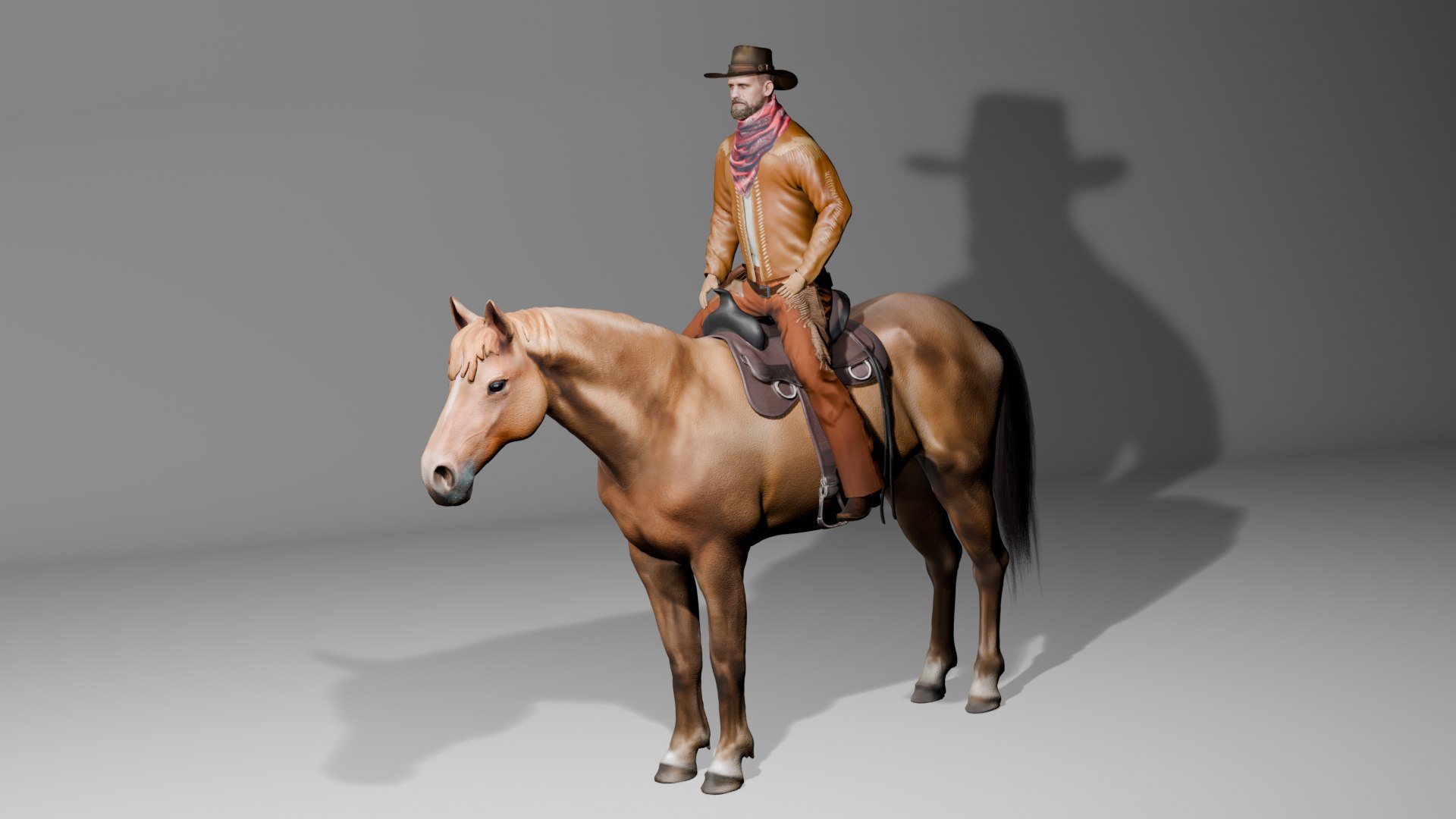 3D Cowboy And Horse Character Pack With Mount-Dismount Animations 3D ...