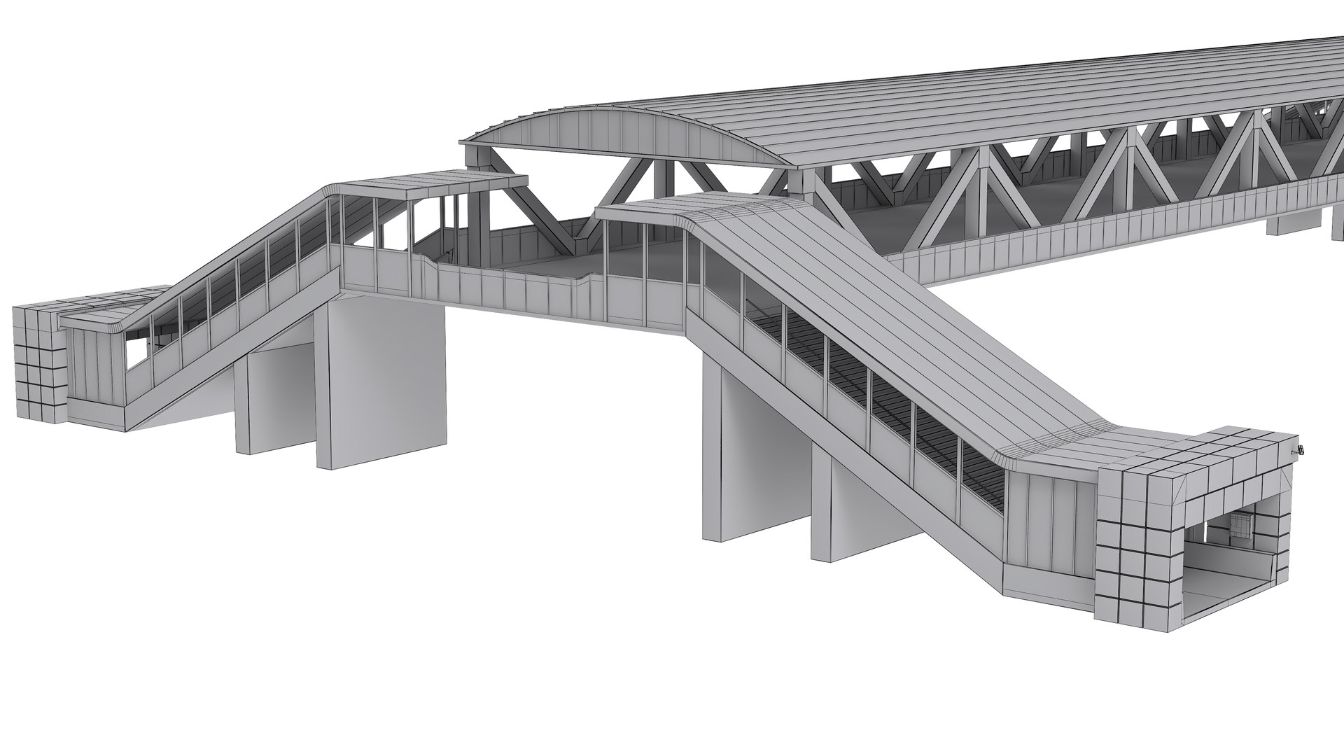 3D Model Predestrian Bridge Collection 2 - TurboSquid 2296328