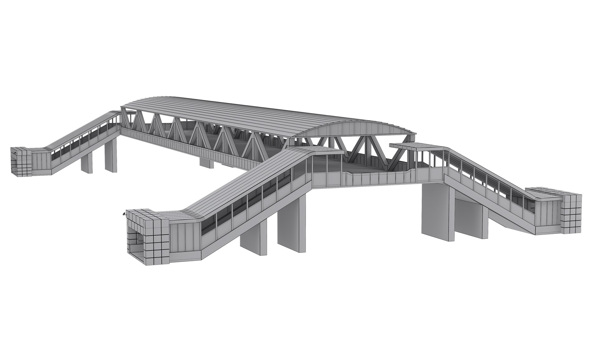 3D Model Predestrian Bridge Collection 2 - TurboSquid 2296328
