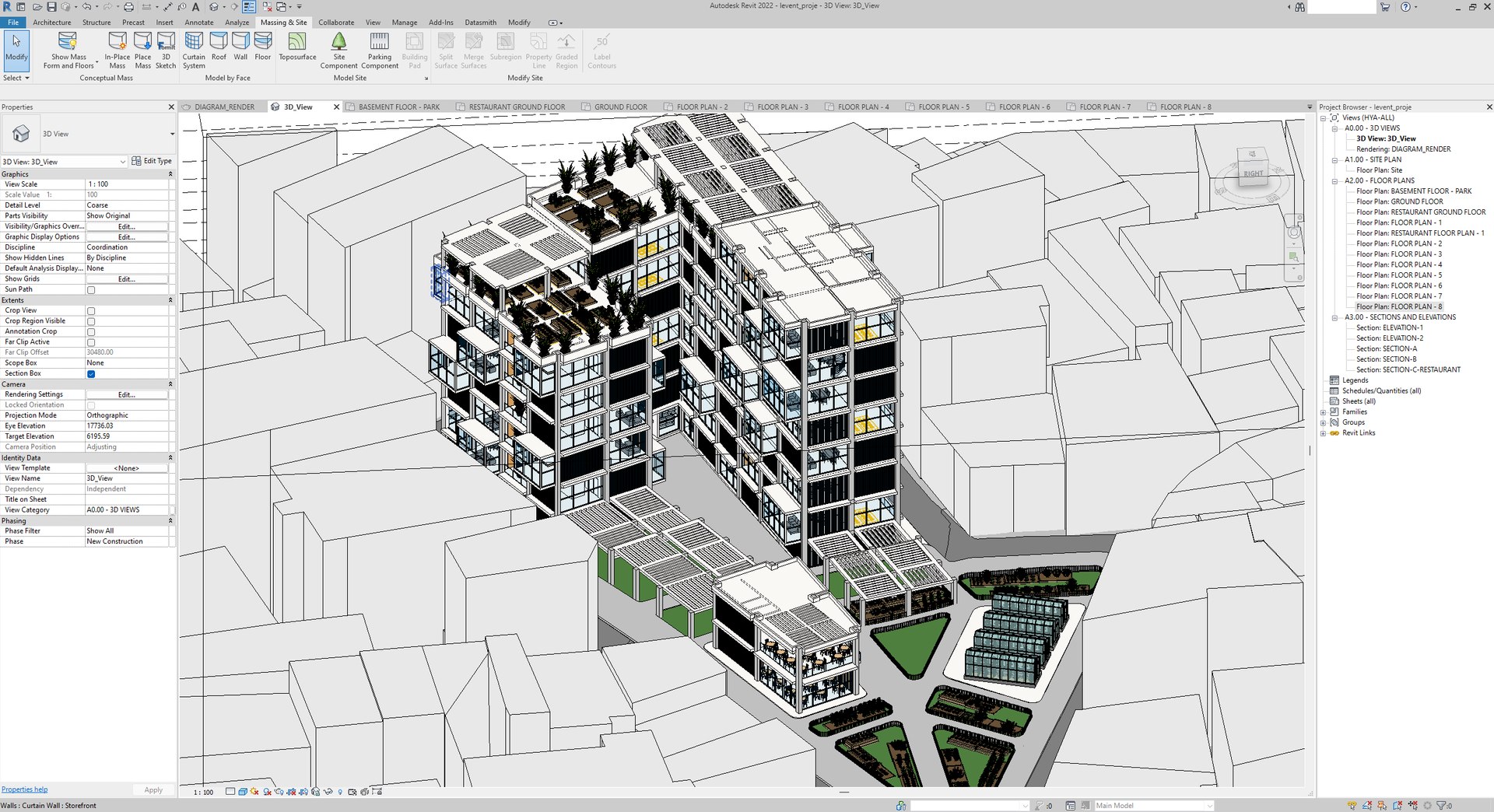 3D Apartment Building Revit Project 3D Model - TurboSquid 2080032