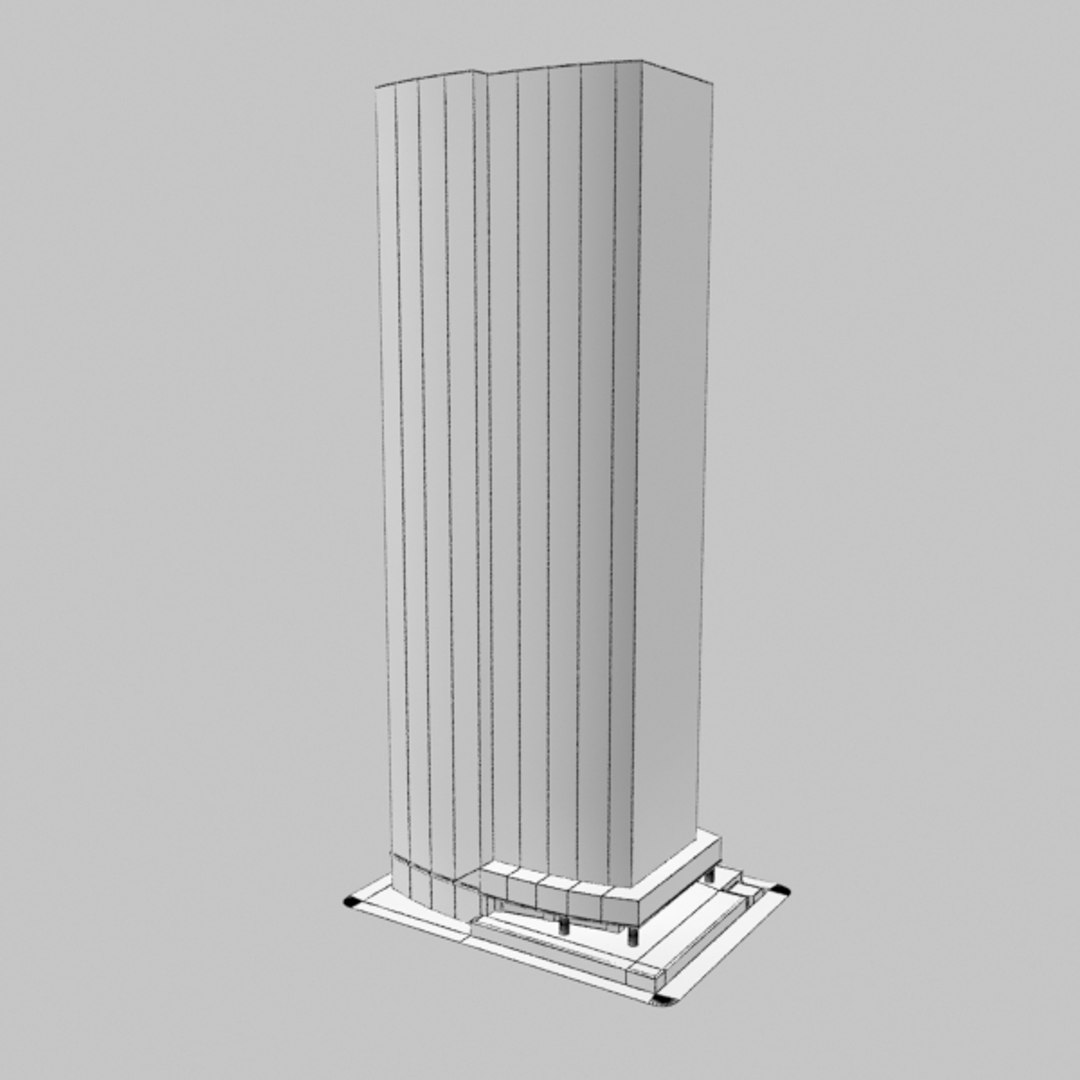 3d model - skyscraper building tile