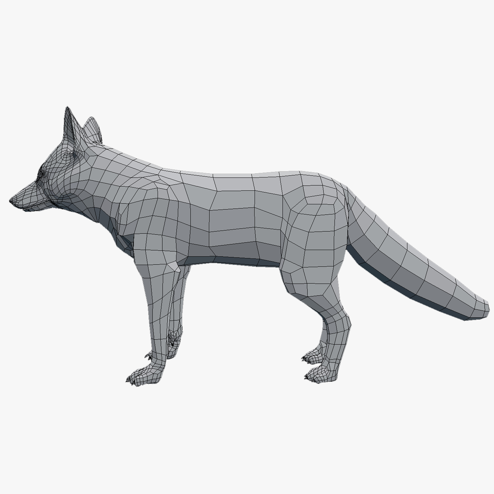 fox vulpes 3d obj