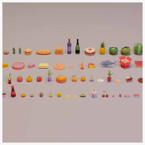 3D Low Poly Food Collection - Fruits Vegetables Food - TurboSquid 1862013