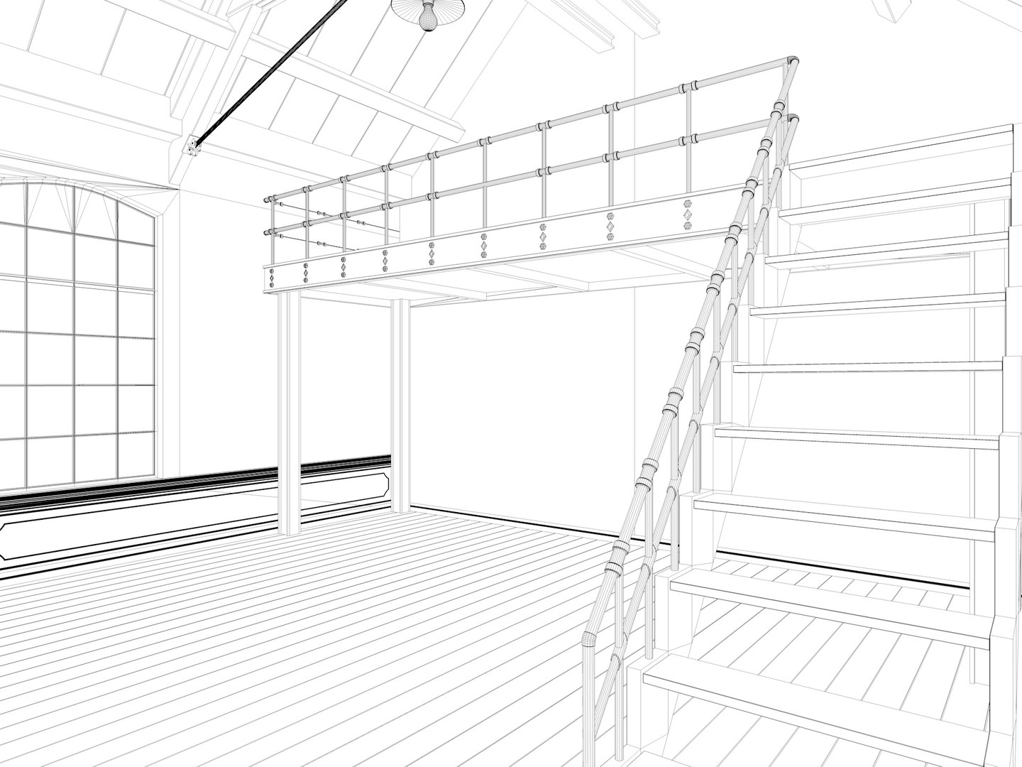 Loft Interior Scene 3D Model - TurboSquid 2095424