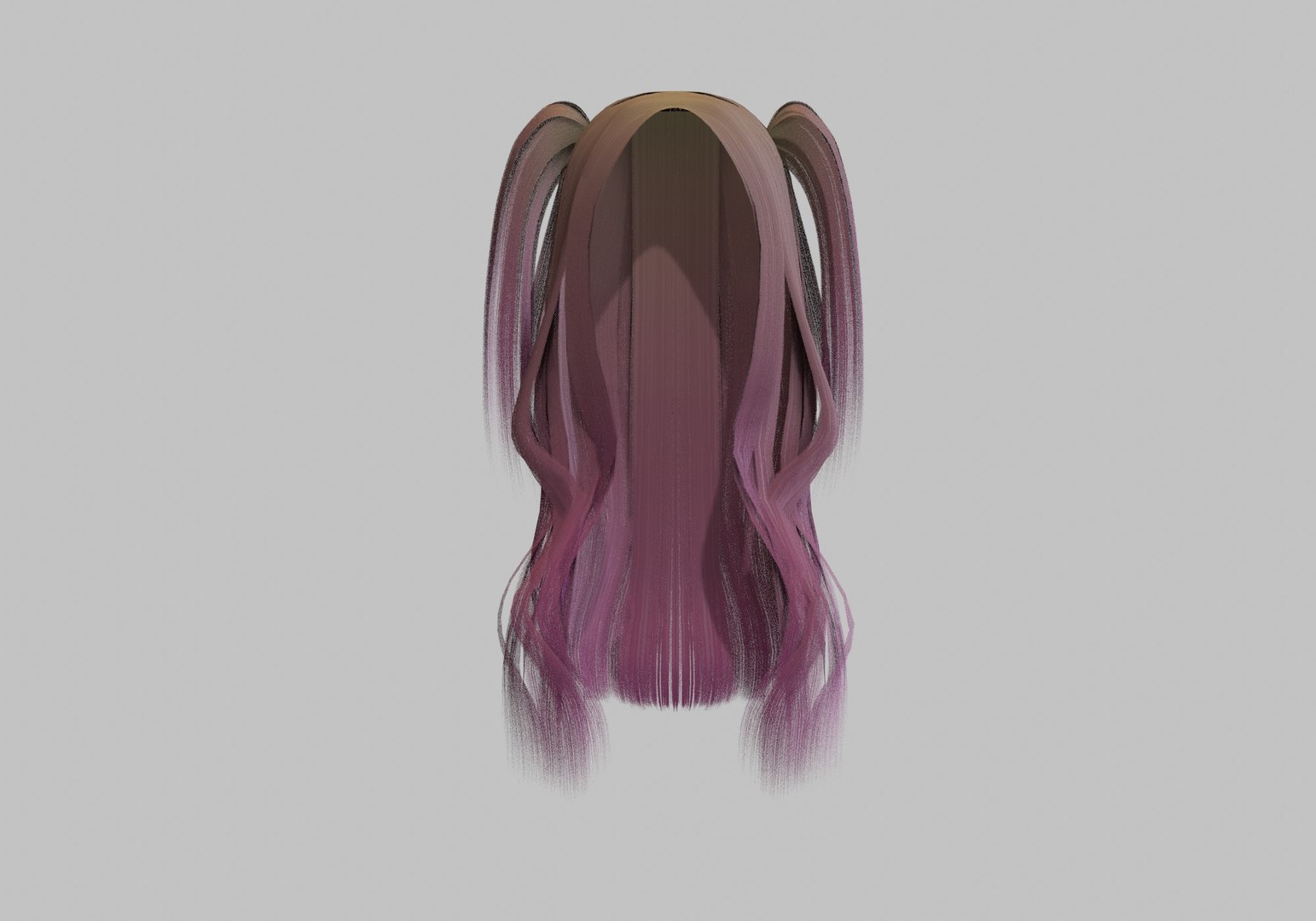Pink Dyed Long Wavy Hair 3D Model - TurboSquid 1885071