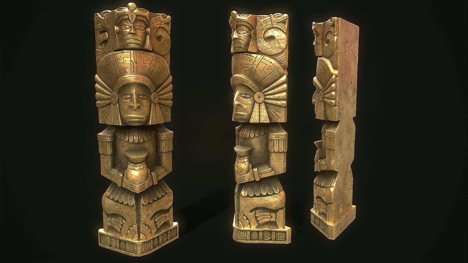 3D Statue Aztec Medicine Man Model - TurboSquid 2216384